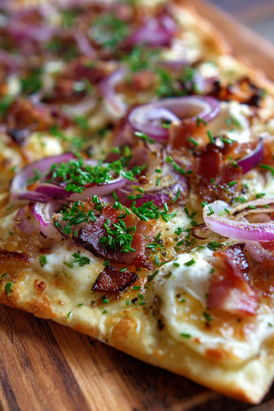 Flammkuchen-Herzen mit Crème fraîche, Speck und Zwiebeln ganz einfach ...